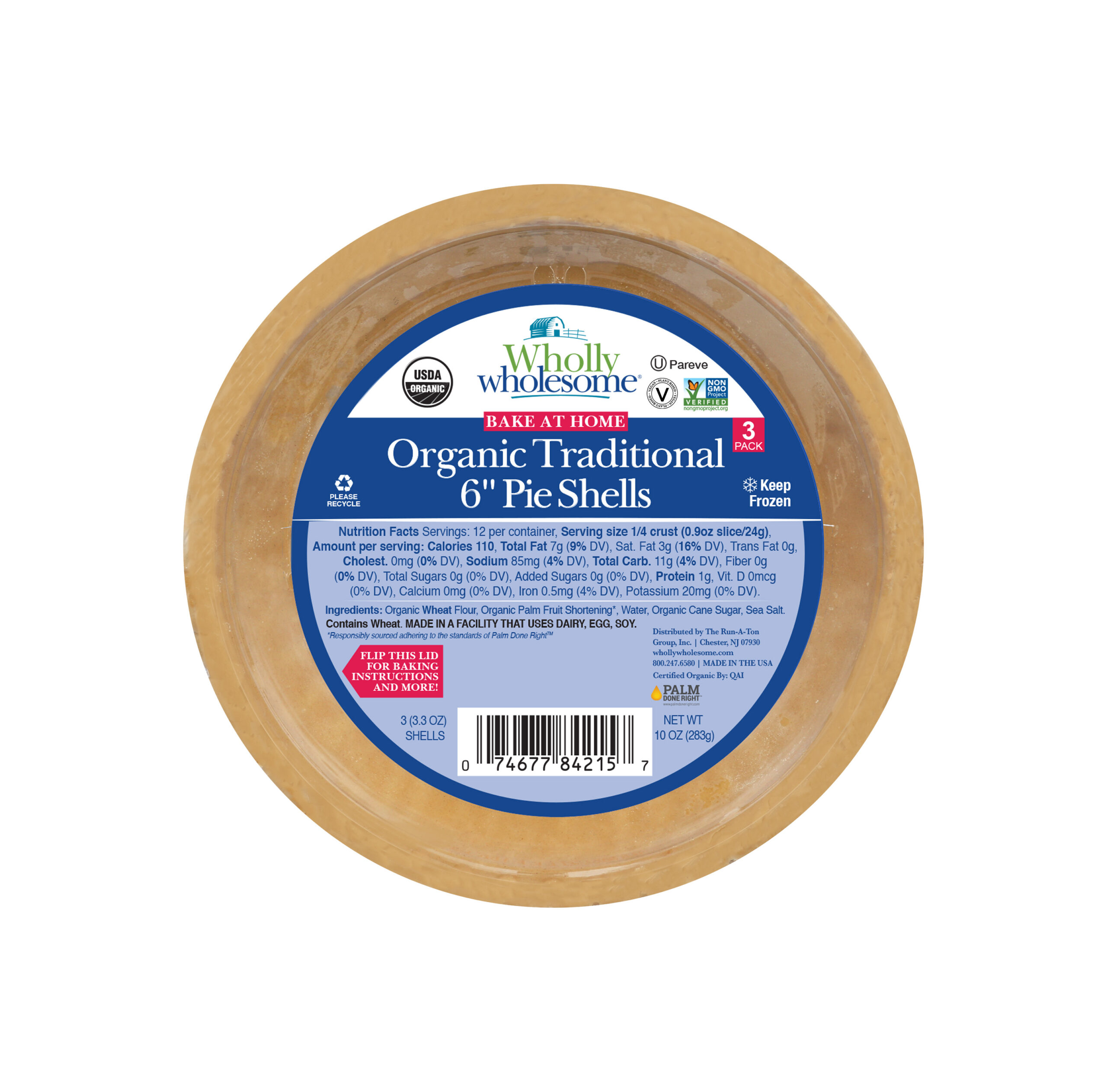 Traditional Organic 6" Pie Shells (3 Pack) - Wholly Wholesome