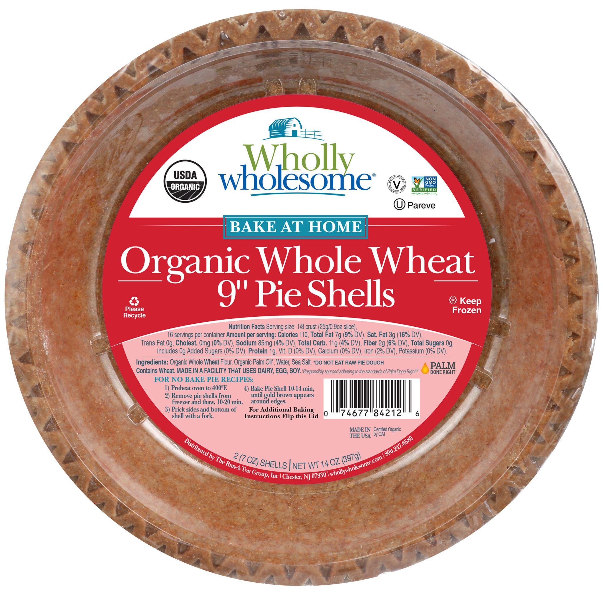 Whole Wheat Organic 9" Pie Shells (2 Pack) - Wholly Wholesome